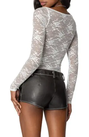EDIKTED Ally Sheer Lace Bodysuit