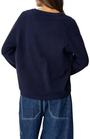 EDIKTED Martha V-neck Sweater - Navy