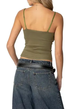 EDIKTED Layered Cowl Neck Camisole - Green