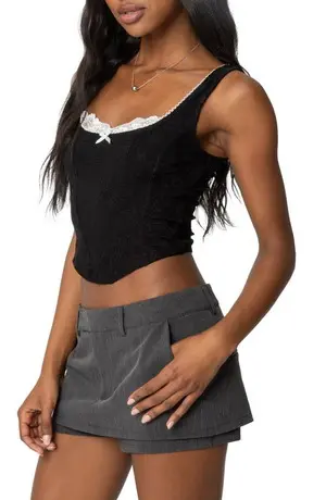 EDIKTED Rosetta Lace Crop Top