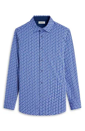 Bugatchi Jimmy Ooohcotton® Geo Print Button-up Shirt - Cobalt
