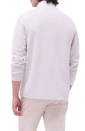 Bugatchi Quarter Zip Performance Pullover - Chalk