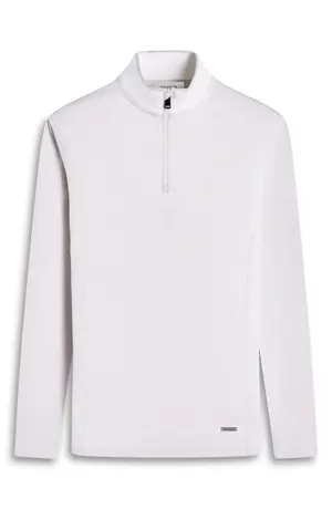 Bugatchi Quarter Zip Performance Pullover - Chalk