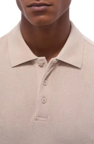 Bugatchi Cotton Blend French Terry Polo - Sand