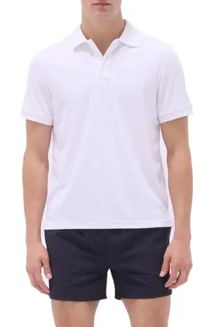 Bugatchi Cotton Blend French Terry Polo White