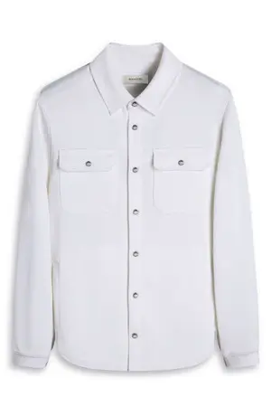 Bugatchi Soft Touch Knit Shirt Jacket - Chalk