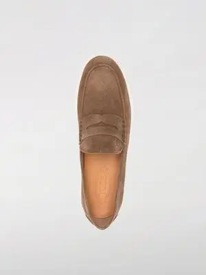 TOD'S Suede Loafers With Embossed Logo - Beige