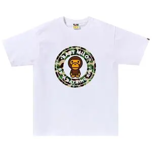 A BATHING APE Abc Camo Milo Busy Works Tee /green - White