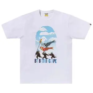 A BATHING APE Carp Streamer Bathing Ape Tee - White