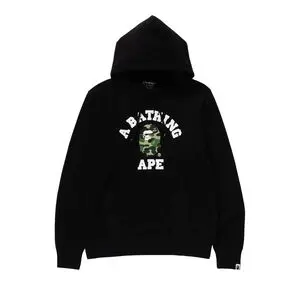 A BATHING APE Abc Camo College Organic Pullover Hoodie - Black