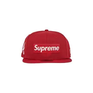 Supreme X Mlb Teams Box Logo New Era Atlanta Cap - Red