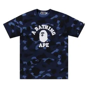 A BATHING APE Color Camo College Tee 'navy - Blue