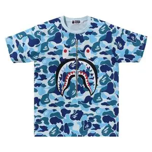 A BATHING APE Abc Camo Shark Tee - Blue