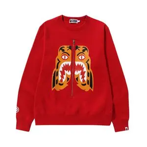 A BATHING APE Tiger Crewneck - Red
