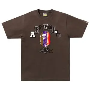 A BATHING APE Fans Scarf College Tee - Brown