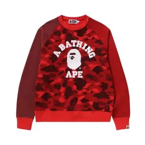 A BATHING APE Color Camo College Crewneck
