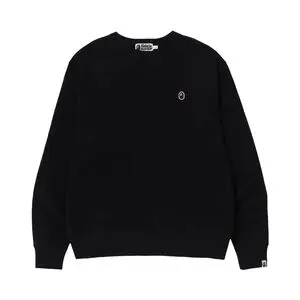 A BATHING APE Ape Head One Point Relaxed Fit Crewneck - Black