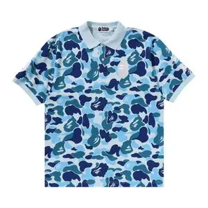 A BATHING APE Abc Camo Large Ape Head Polo - Blue