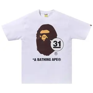 A BATHING APE 31st Anniversary Ape Head Tee - White