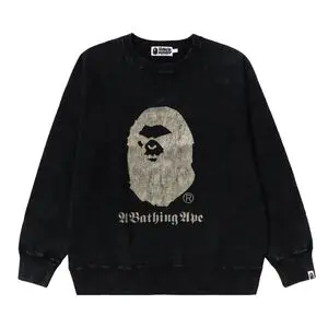 A BATHING APE Overdye Relaxed Fit Crewneck - Black