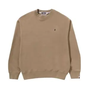 A BATHING APE Ape Head Crewneck - Tan