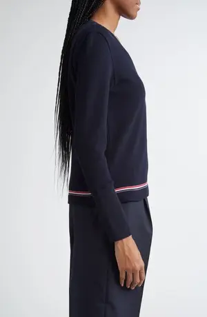 Thom Browne Tricolor Trim V-neck Sweater