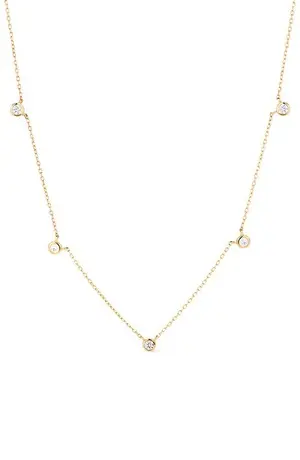 ANA LUISA Diamond Station Necklace - Gold