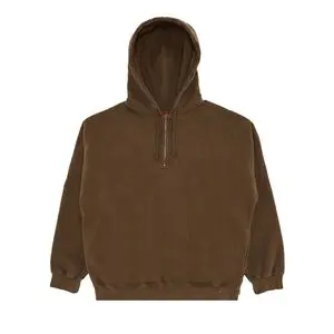 Supreme Wrapped Half Zip Hooded Sweatshirt - Brown