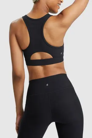 PELOTON Cadent High Neck Racerback Bra - Black