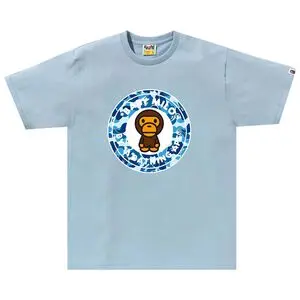 A BATHING APE Abc Camo Milo Busy Works Tee 'sax/blue' Blue