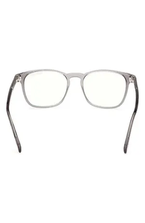 TOM FORD 52mm Square Optical Glasses - Grey / T Logo / Blue Block
