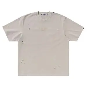 A BATHING APE Damaged Garment Dyed Relaxed Fit Tee 'ivory
