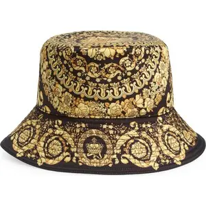 Versace Barocco Drill Bucket Hat - Black Gold