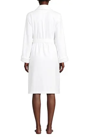 LANDS' END Cotton Terry Knee Length Spa Bath Robe
