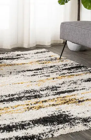 JONATHAN Y Nova Modern Bold Strie' Shag Area Rug