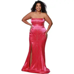 SYDNEY'S CLOSET Strapless Evening Gown - Fuchsia