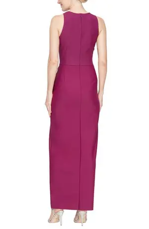 Alex Evenings Cascade Ruffle Sleeveless Sheath Gown