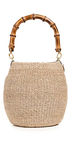 Clare V. Pot De Miel Raffia Top Handle Bag - Natural
