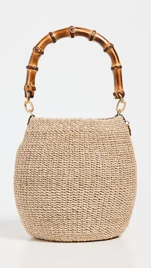 Clare V. Pot De Miel Raffia Top Handle Bag - Natural
