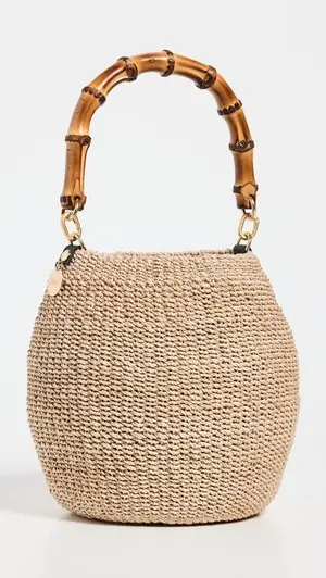 Clare V. Pot De Miel Raffia Top Handle Bag - Natural