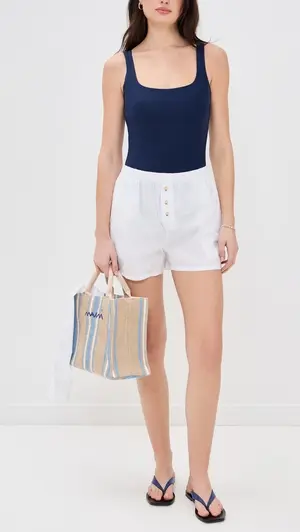 STYLEST Dreamsculpt Square Neck Tank Suit - Navy