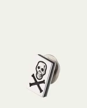 JAN LESLIE Skull And Crossbones Lapel Pin