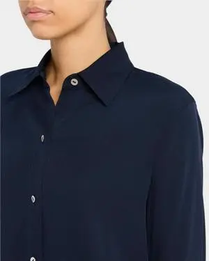 Vince Vince Classic Silk Blouse Blue
