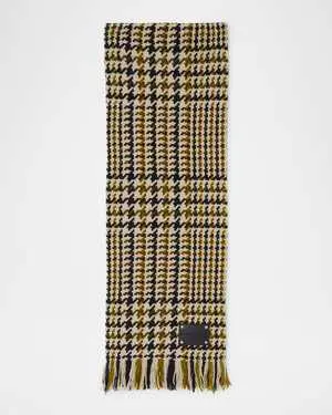 Alexander McQueen Exploded Country Houndstooth-print Scarf - 9878 Camel Ivory