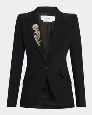 Alexander Mcqueen Single Breasted Blazers For Women