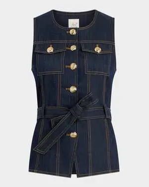 Cinq À Sept Reenee Belted Vest - Indigo