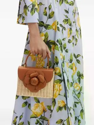 Oscar De La Renta Flower Appliqué Tote Bag - Neutrals