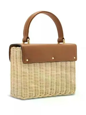 Oscar De La Renta Flower Appliqué Tote Bag - Neutrals
