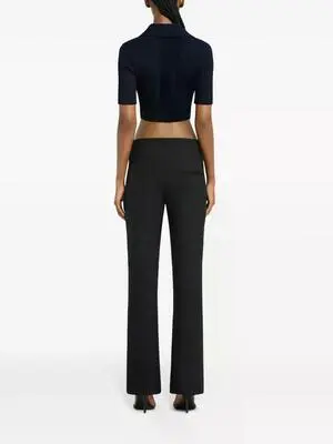 COURREGES Knitted Cropped Polo Top - Blue