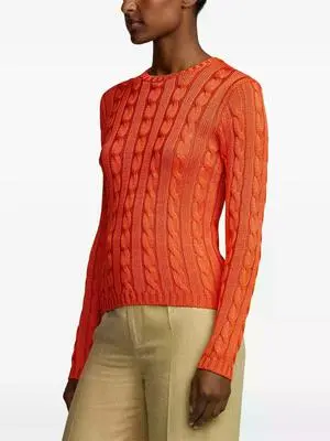 Ralph Lauren Aran-knit Jumper - Orange